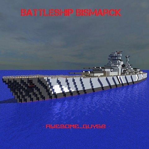 Battleship Bismarck [1:1 Scale WW2 Battleship!] Minecraft Map