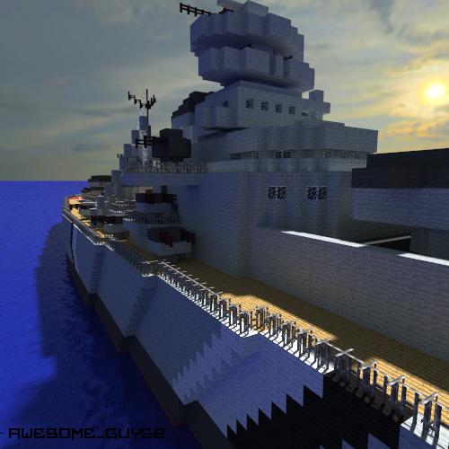 Battleship Bismarck [1:1 Scale WW2 Battleship!] Minecraft Map
