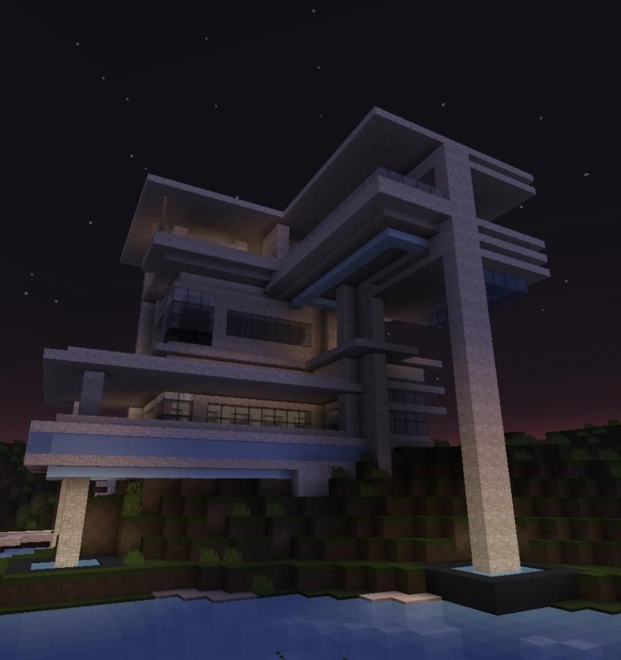 Modern River House Minecraft Map