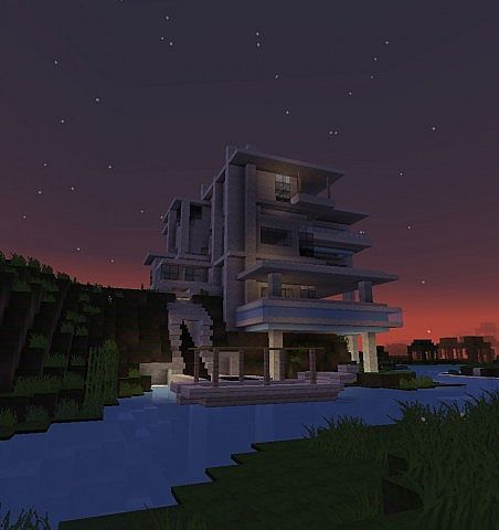Modern River House Minecraft Map
