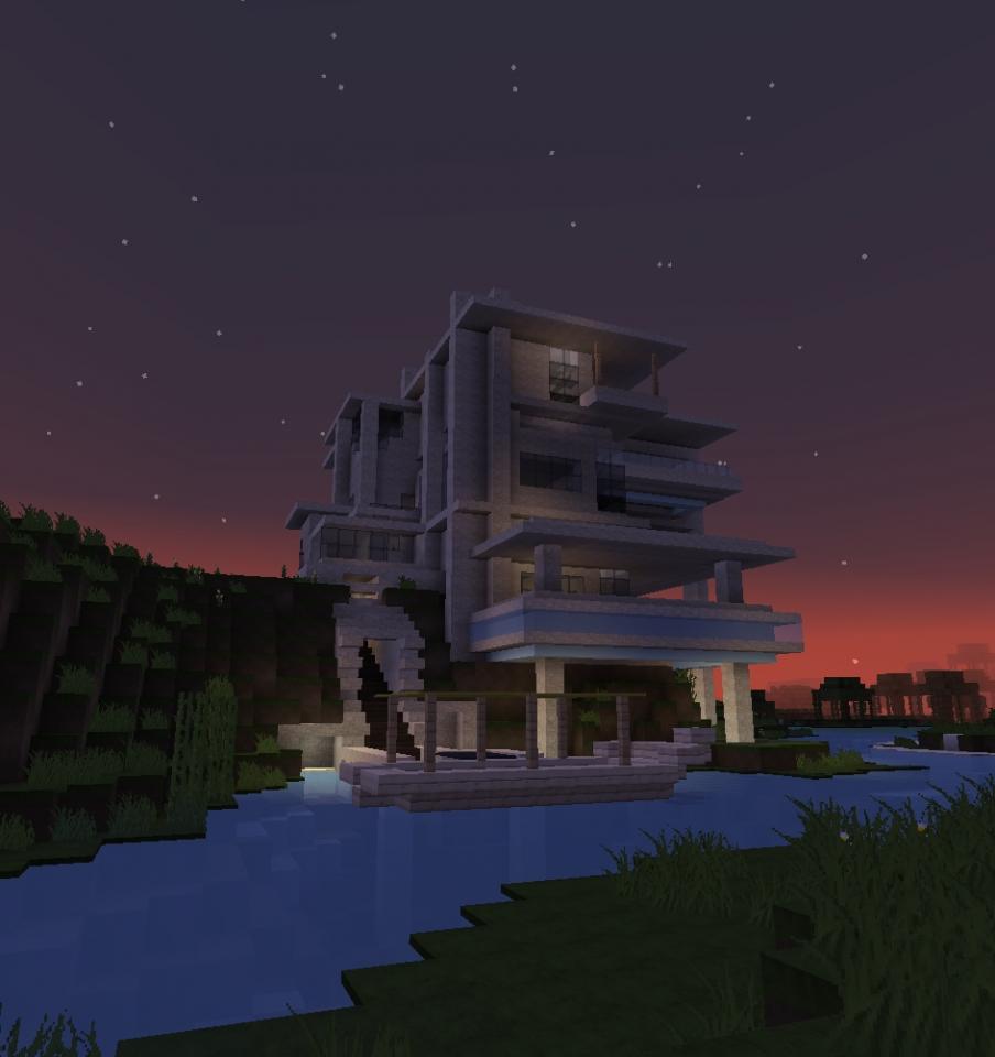 Modern River House Minecraft Map
