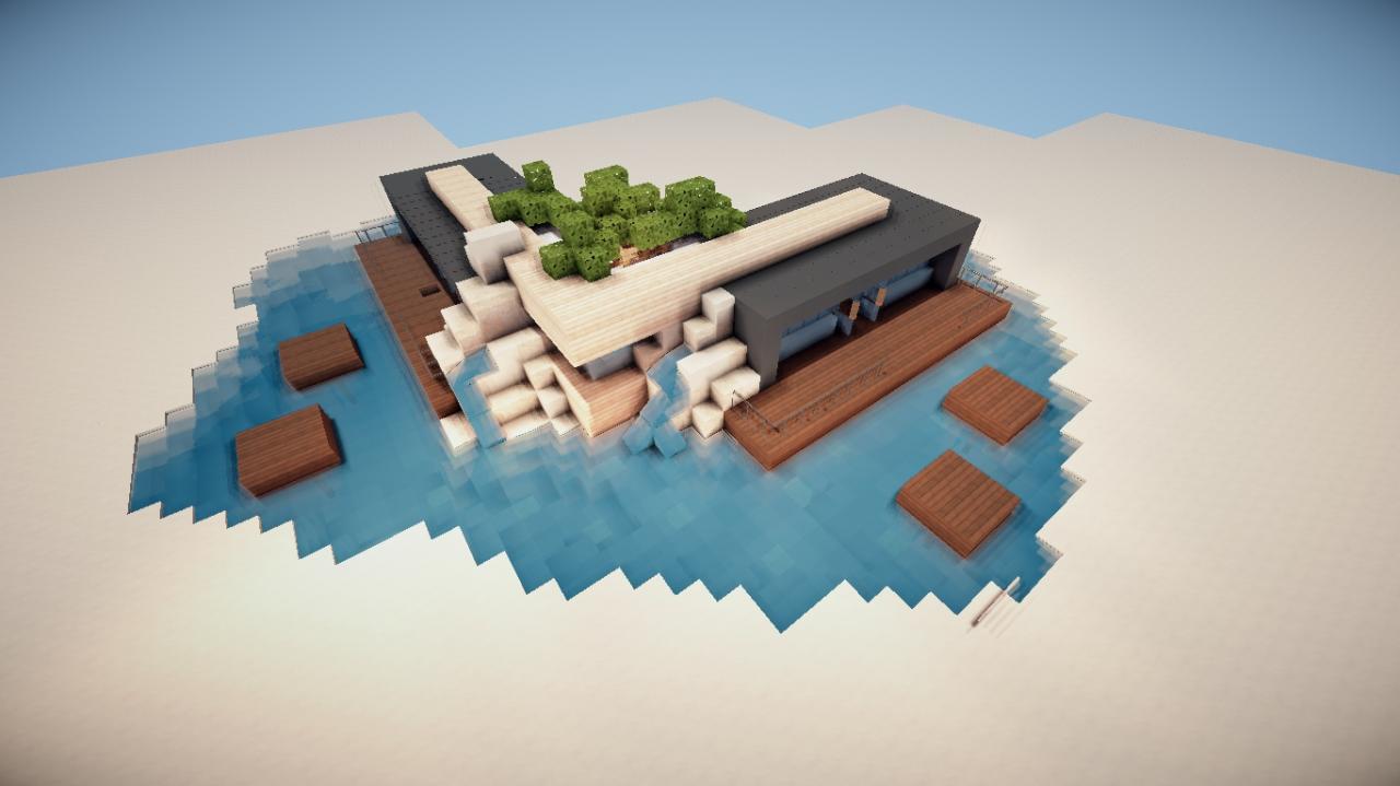 Modern Desert Island House Minecraft Map