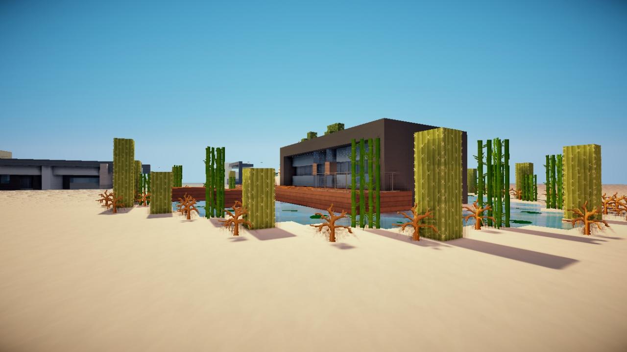 Modern Desert Island House Minecraft Map
