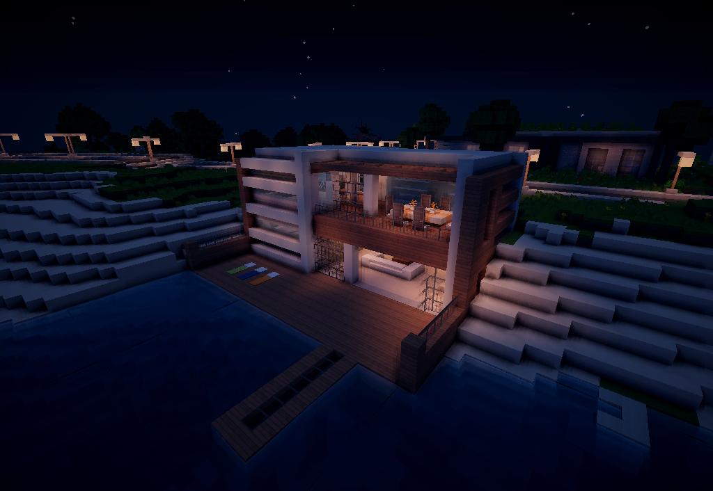 Small modern beach house Minecraft Map