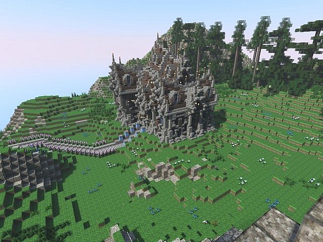 Gothic/Medieval Hillside Manor Minecraft Map