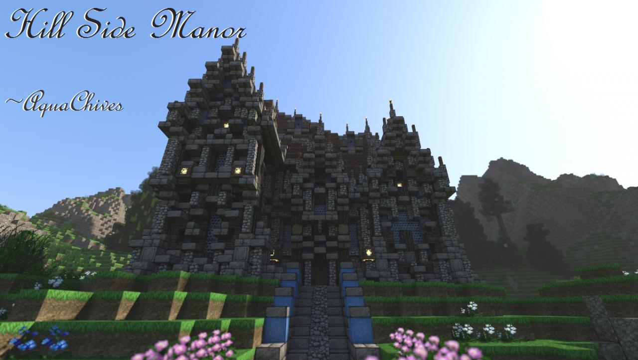 Gothic/Medieval Hillside Manor Minecraft Map