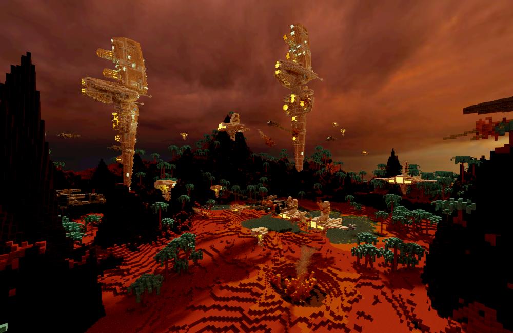 A space battle terrain Minecraft Map