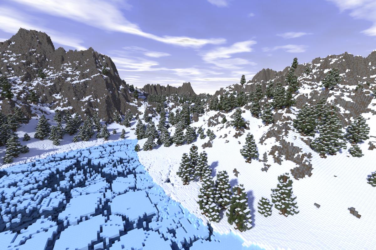 [Ultra realistic terrain] Snowy island Minecraft Map