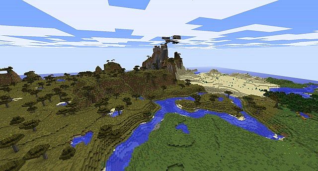 Spawn in the middle of 5 biomes seed & a Sandstone village Minecraft Map