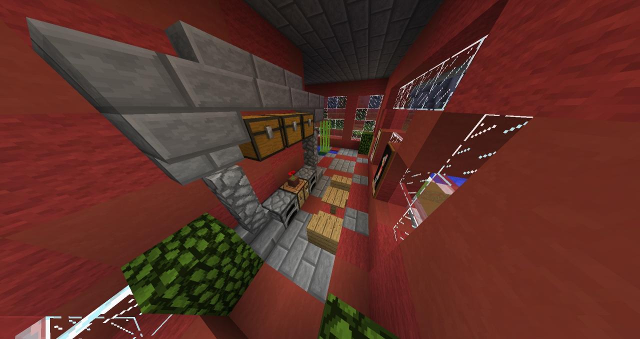 Red Hardened Clay House N1 Minecraft Map