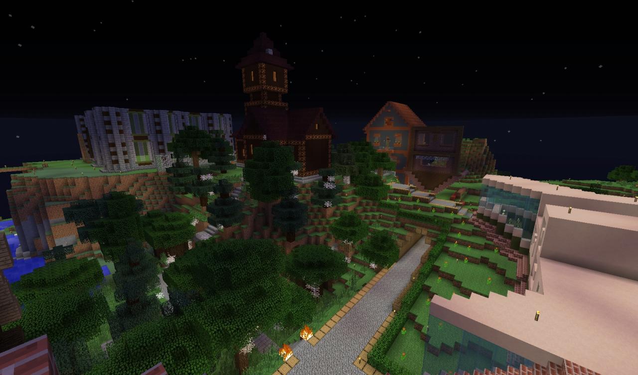 City of different styles Minecraft Map