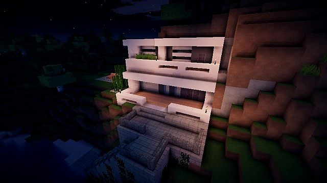 modern mountain house Minecraft Map