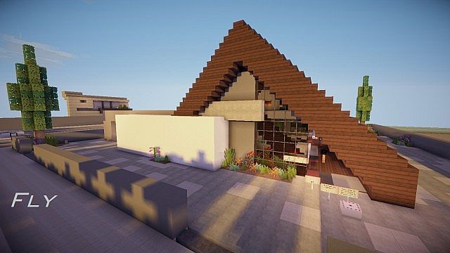Fly Modern A-frame type house. my 1st POP REEL Minecraft Map