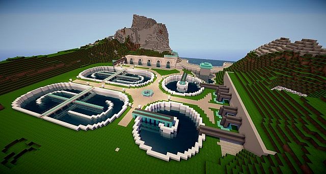 Sewage Plant with small dam Minecraft Map