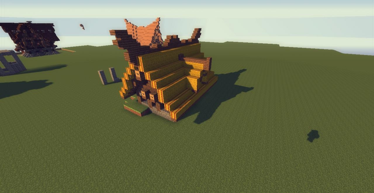 Medieval house with hay bale roof Minecraft Map