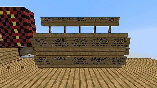 Blackjack in Minecraft (2 player) Minecraft Map
