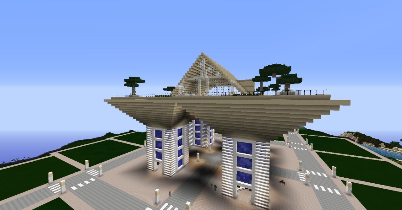 Futuristic Society Capitol Building Pyramids Minecraft Map