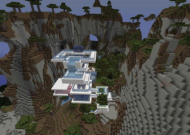 Modern Hanging House Minecraft Map