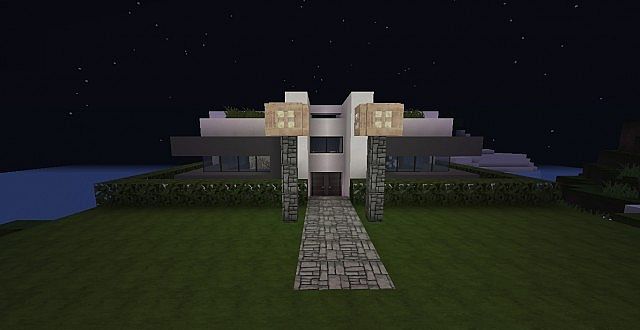 Project "Engine" modern villa 18x18 blocks. Minecraft Map