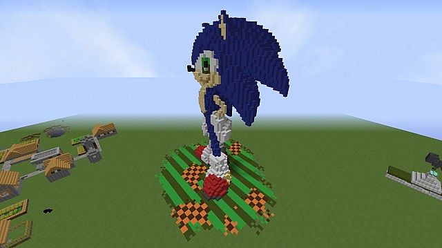 3D Sonic The Hedgehog (sonic unleashed) Statue Minecraft Map