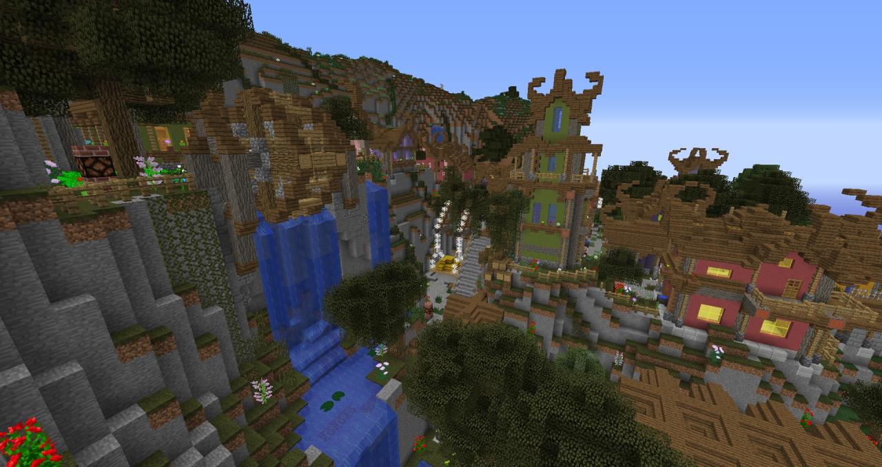 colorful mountain village Minecraft Map