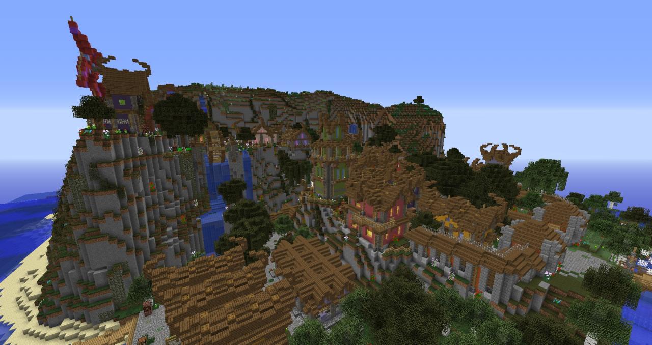 colorful mountain village Minecraft Map