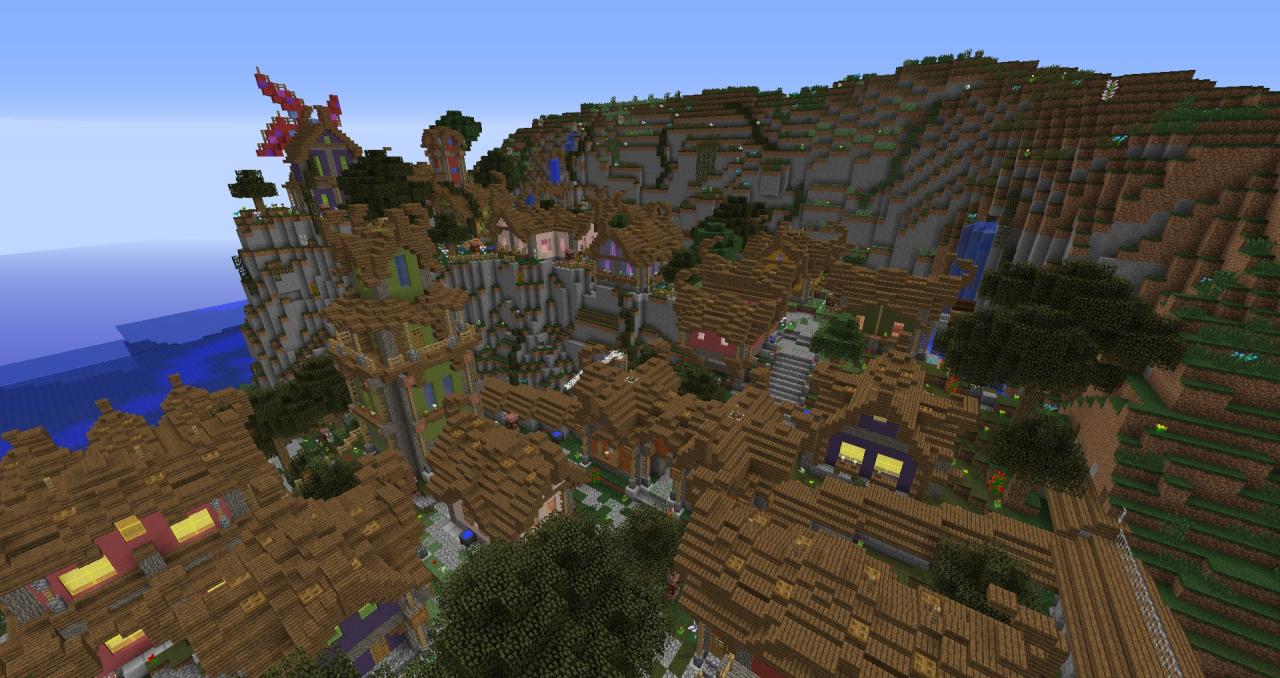 colorful mountain village Minecraft Map