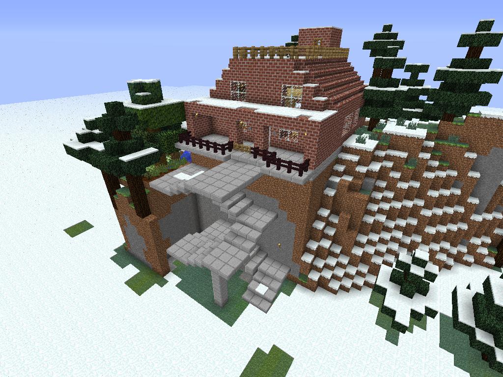 modern winter house Minecraft Map