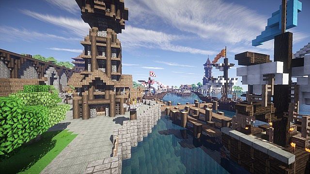 | Amaroth - Medieval Port City | Minecraft Map