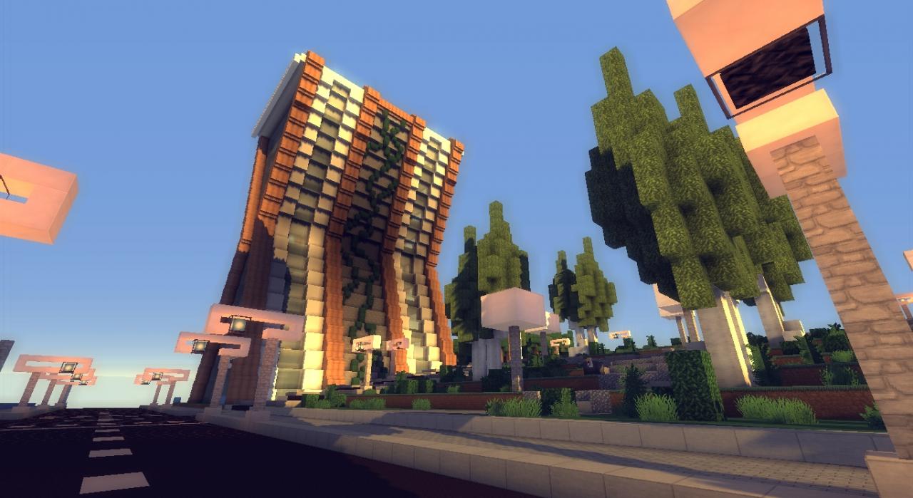Modern city of Annapolis on the Minetopia server Minecraft Map