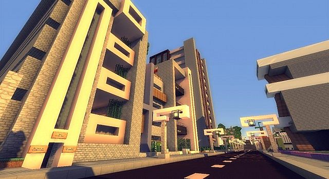 Modern city of Annapolis on the Minetopia server Minecraft Map
