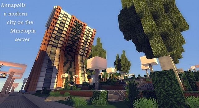 Modern city of Annapolis on the Minetopia server Minecraft Map