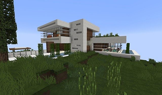 Eleve Modern Contemporary Cliff House Minecraft Map