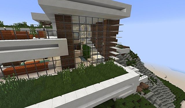 Eleve Modern Contemporary Cliff House Minecraft Map
