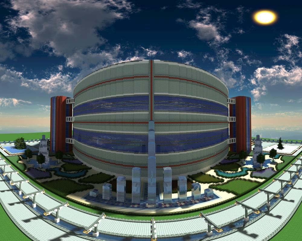 Huge Football Stadium - AFL with schematic Minecraft Map