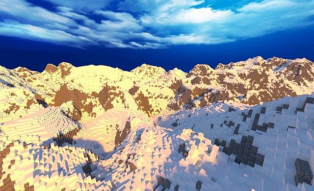 Realistic Snowy Mountains- Costum Terrain Minecraft Map