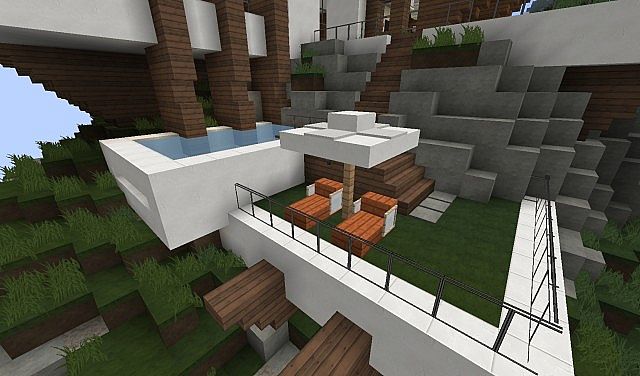 Eleve Modern Contemporary Cliff House Minecraft Map