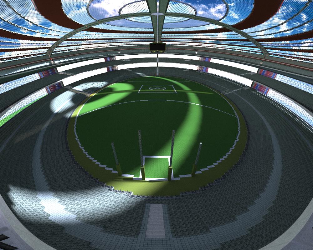 Huge Football Stadium - AFL with schematic Minecraft Map