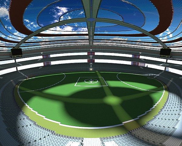 Huge Football Stadium - AFL with schematic Minecraft Map