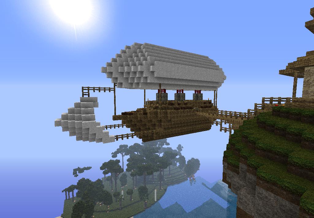 Majestic pagoda with air ship (schematic) Minecraft Map