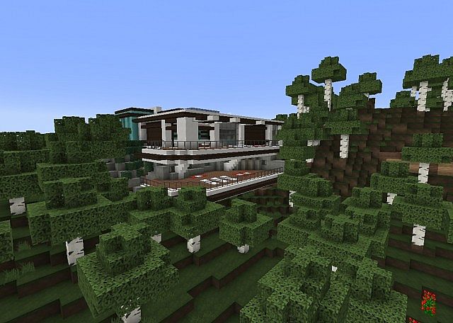 Modern Hillside House Minecraft Project
