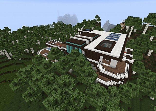 Modern Hillside House Minecraft Map