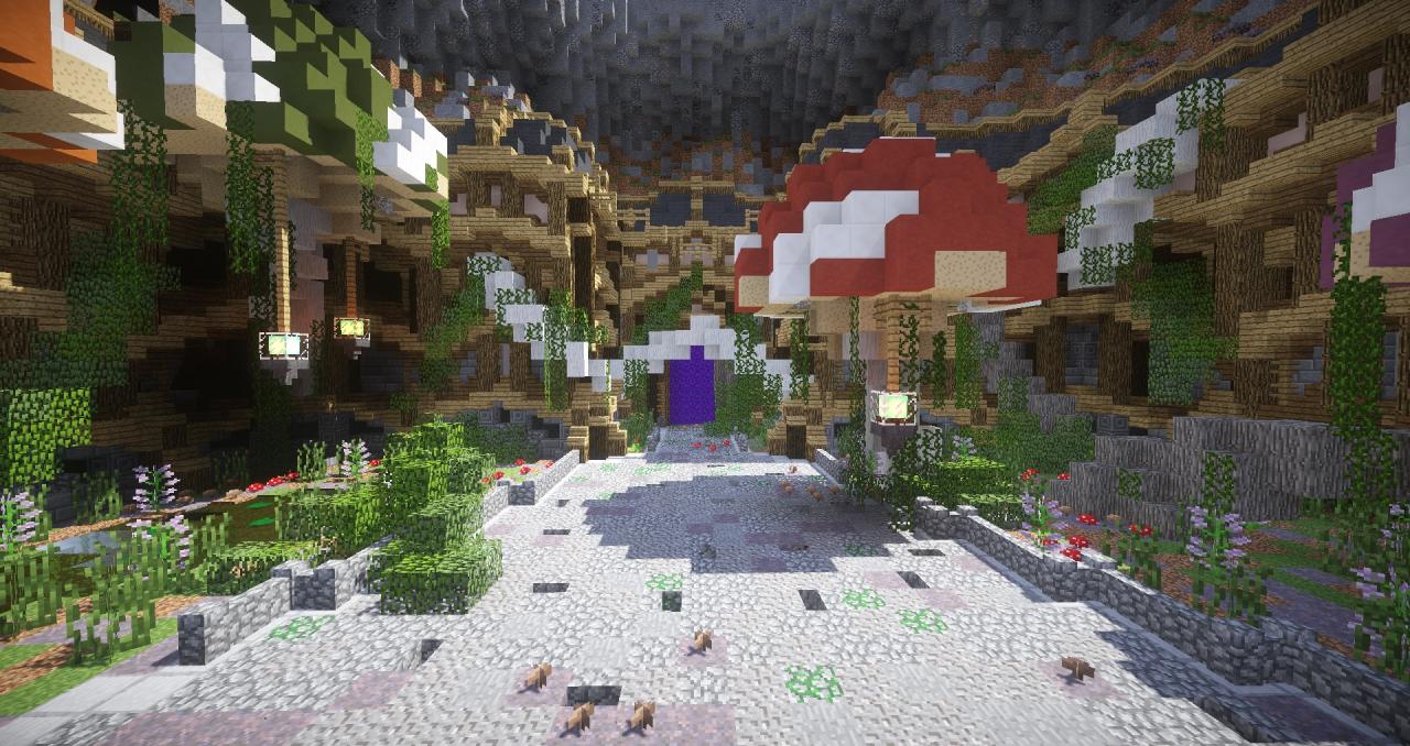 Fungal-Themed Minigames Lobby Minecraft Map