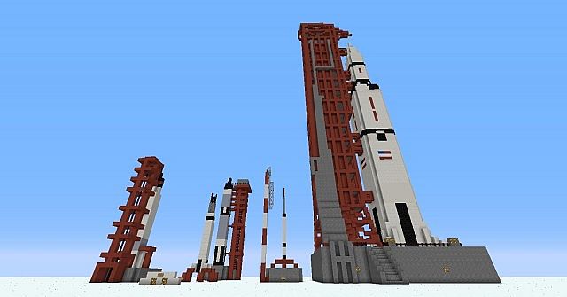 Saturn V on Launch Pad Minecraft Map