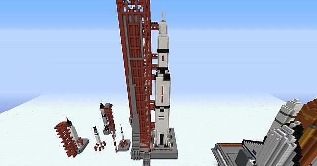 Saturn V on Launch Pad Minecraft Map