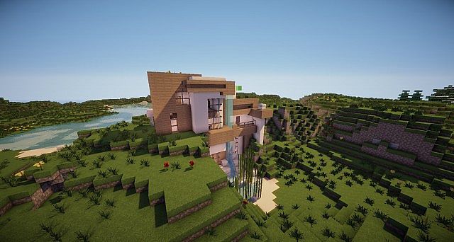 Modern valley house Minecraft Map