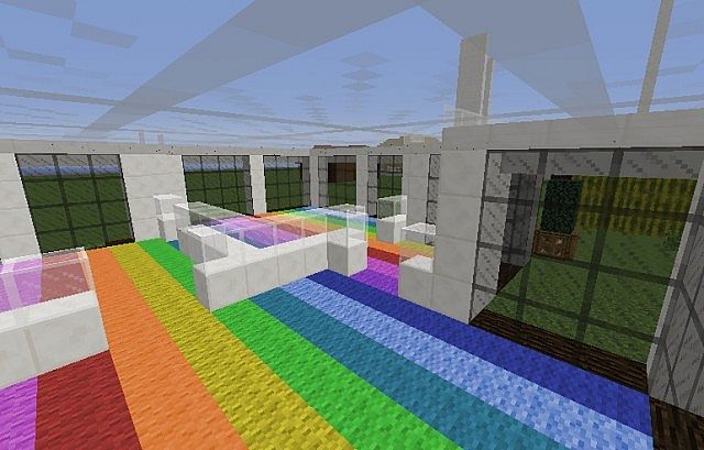 Modern Rainbow House Minecraft Map