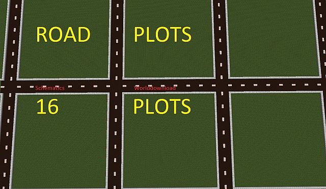 [Plotworld] The Roaded Plots [16 Plots] [Schematic and worlddownload] Minecraft Map