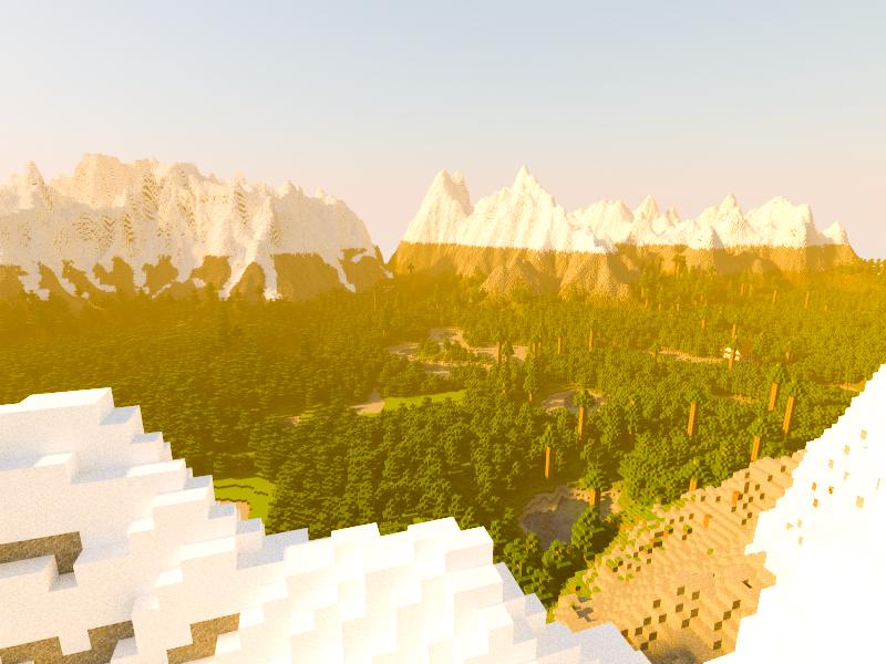 [Map] — Taiga land — Terrain with mountains and taiga. Minecraft Map