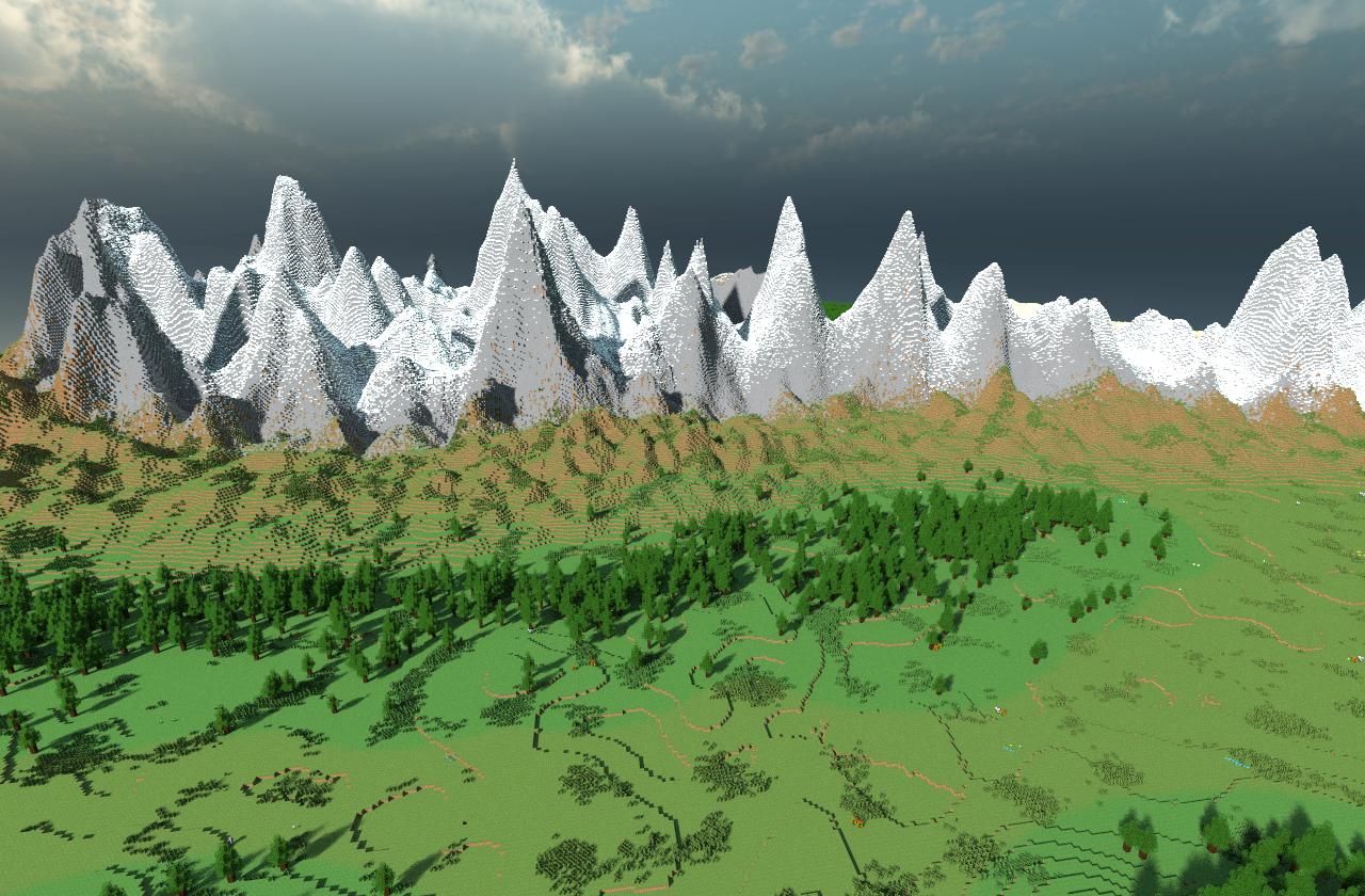 Realistic Terrain - Mountain and Desert Terrain Test Minecraft Map